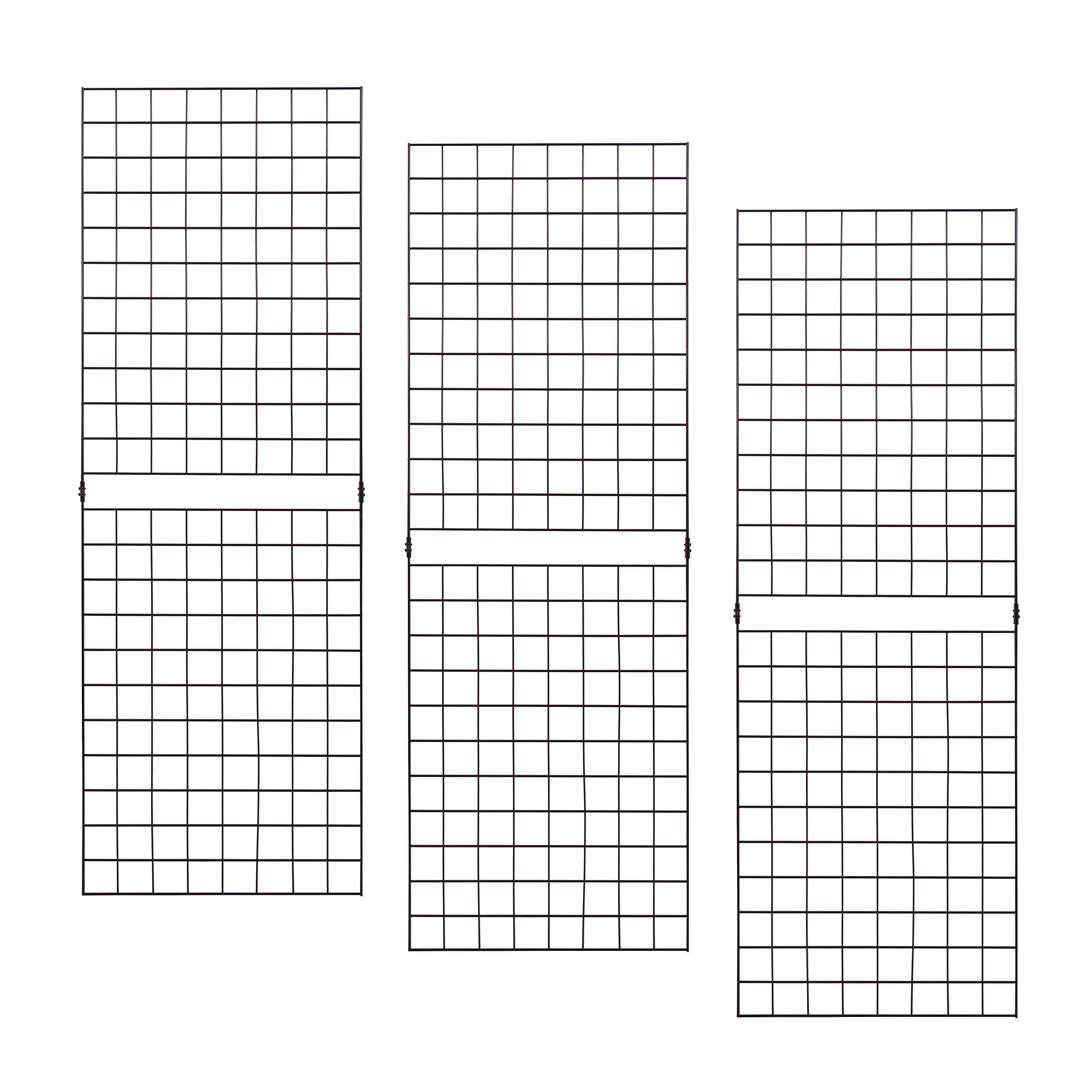 Econoco Portable 2' X 6' Black Grid Panels - Pack of 3 - PGP26B