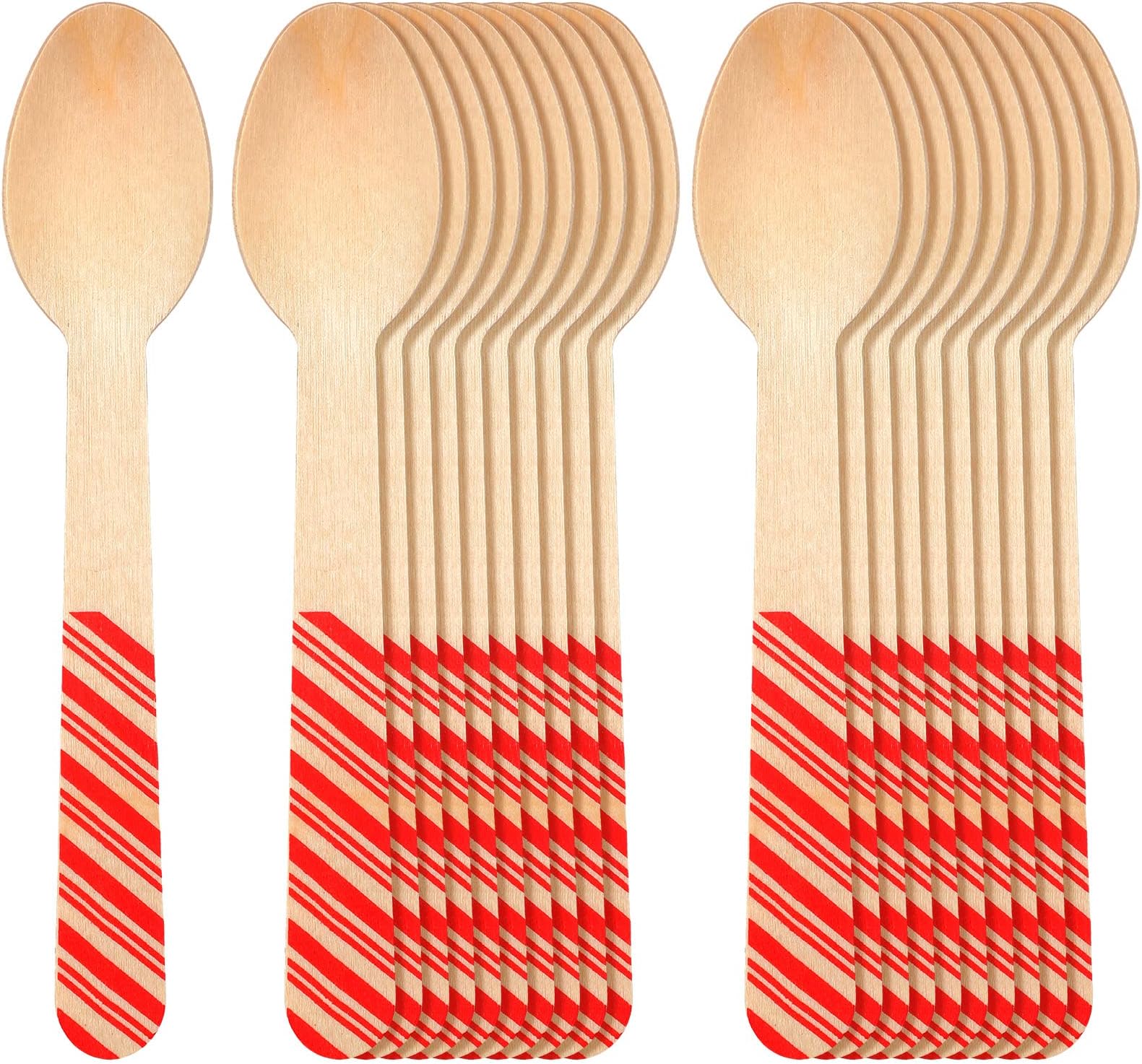 Amazon.com: Uiifan 120 Pcs Christmas Disposable Wooden Spoons 5.5 ...