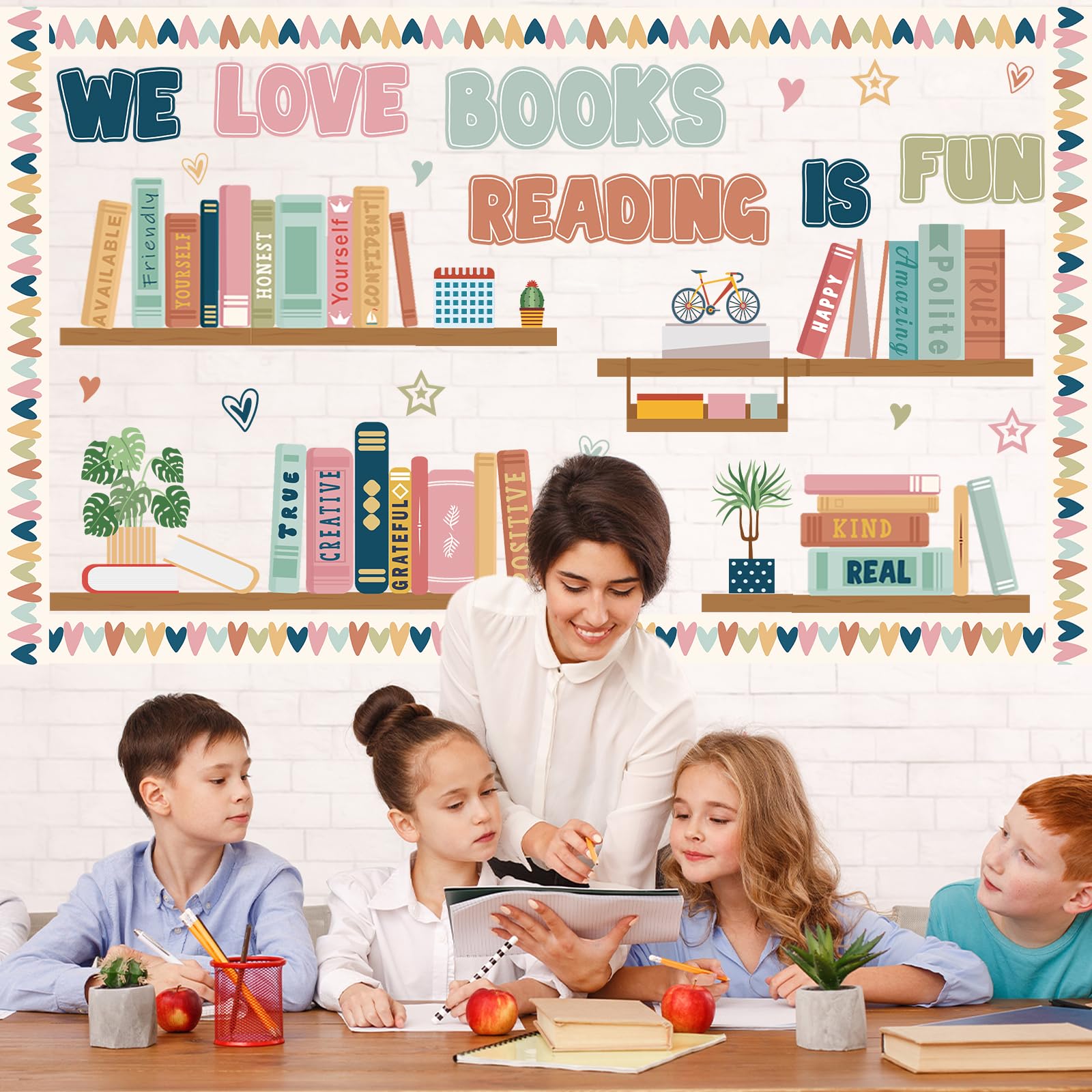 Snapklik.com : Reading Bulletin Board Decorations Set Boho Growth ...