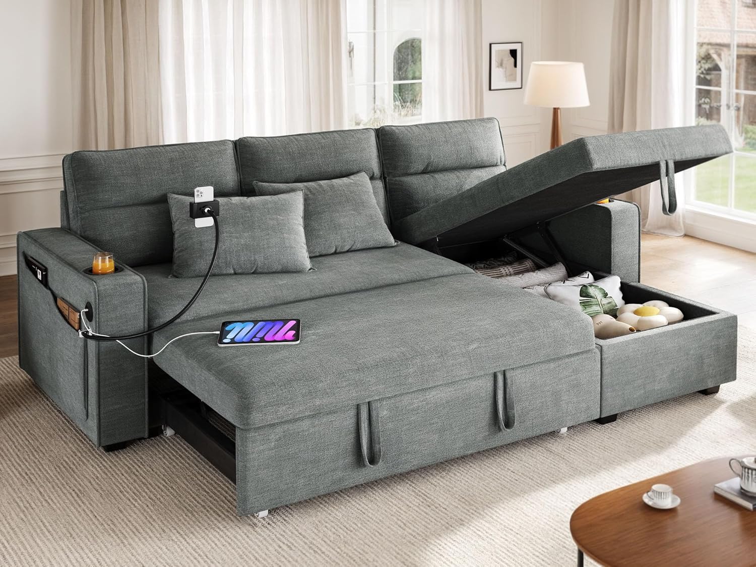 Amazon.com: YITAHOME Sofá cama de 85 pulgadas, sofá cama convertible ...