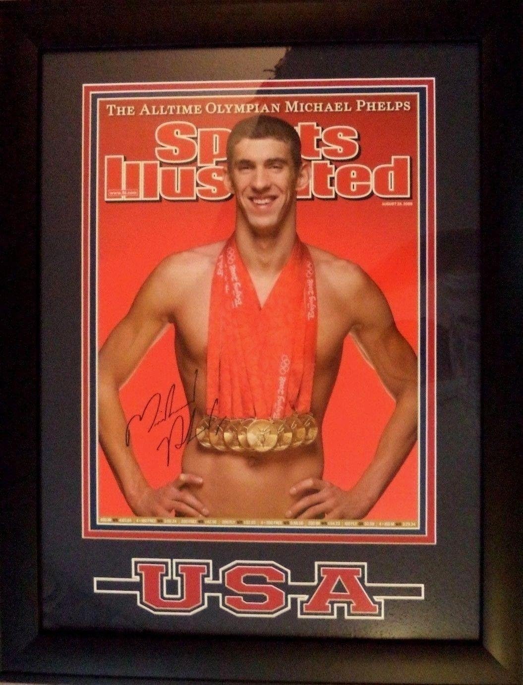Michael Phelps Olympic Swimming Legend Signed 16x20 Photo Matted Framed ...