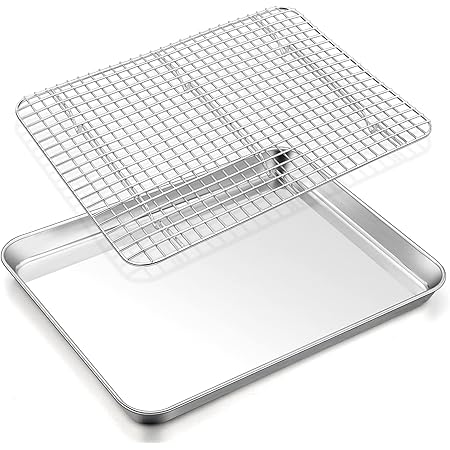 Amazon.com: TeamFar Baking Sheet with Rack, 17.6 x 13 x 1 Inch ...