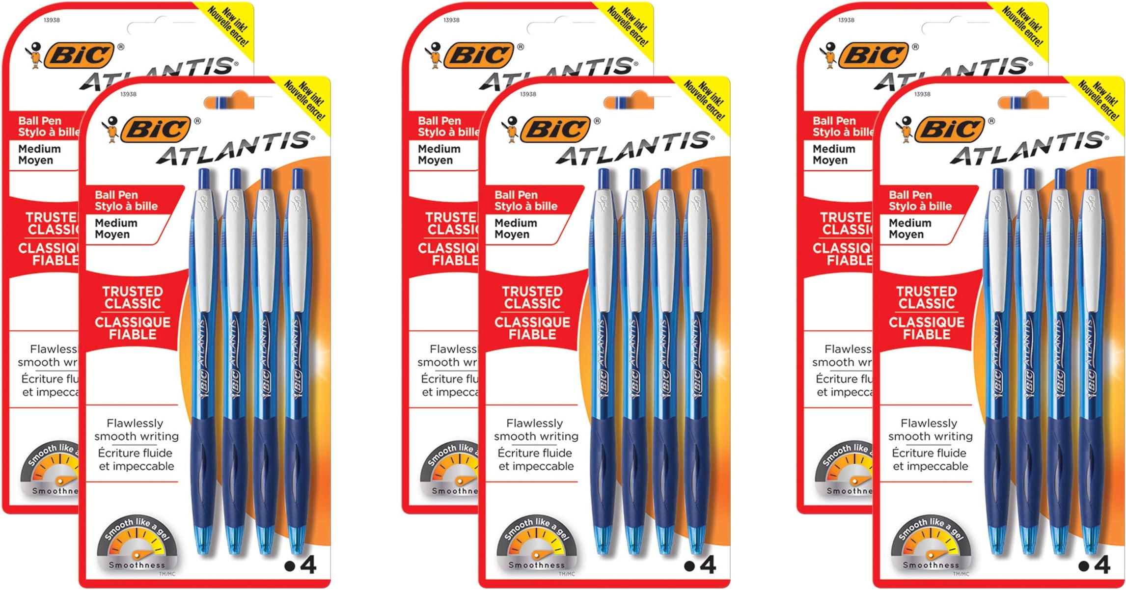 BIC Atlantis Stick Ball Pens Stick, Blue, Medium Point, Dozen Box ...