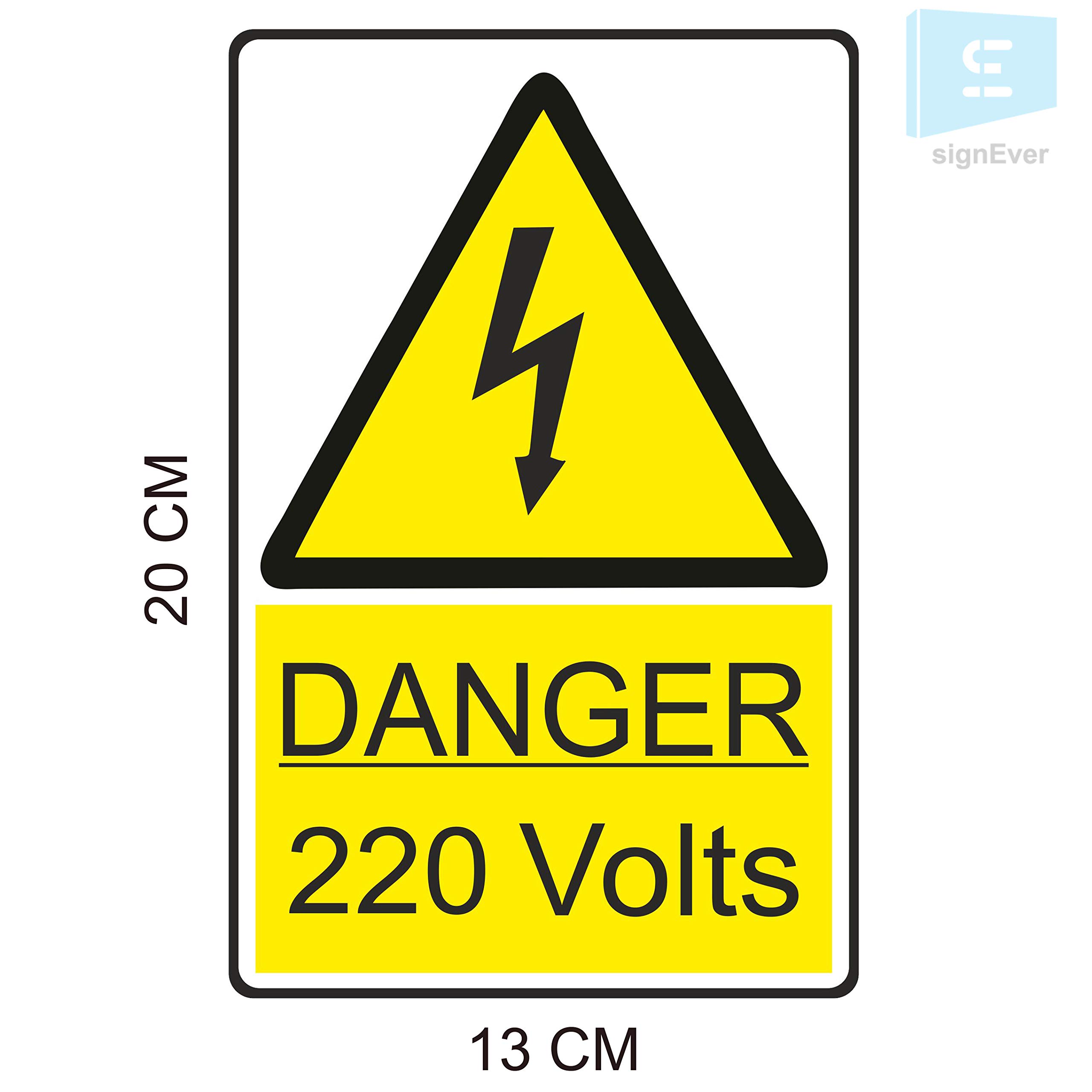 Buy SIGN EVER 220 Volts Danger Sign Boards Hospital Office Bank ...