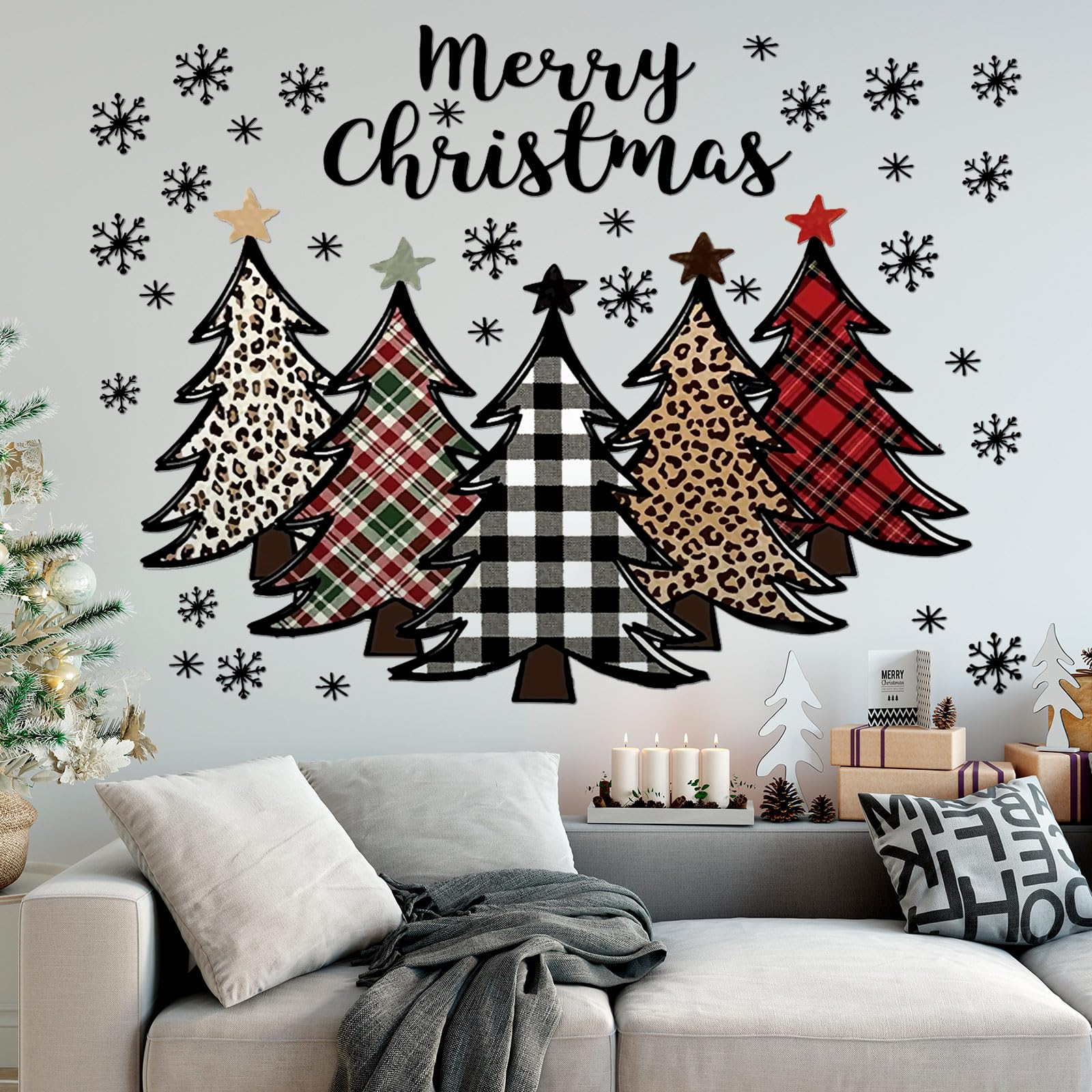 Amazon.com: Drydiet 2 Pcs Large Christmas Tree Wall Decals 44" x 32 ...