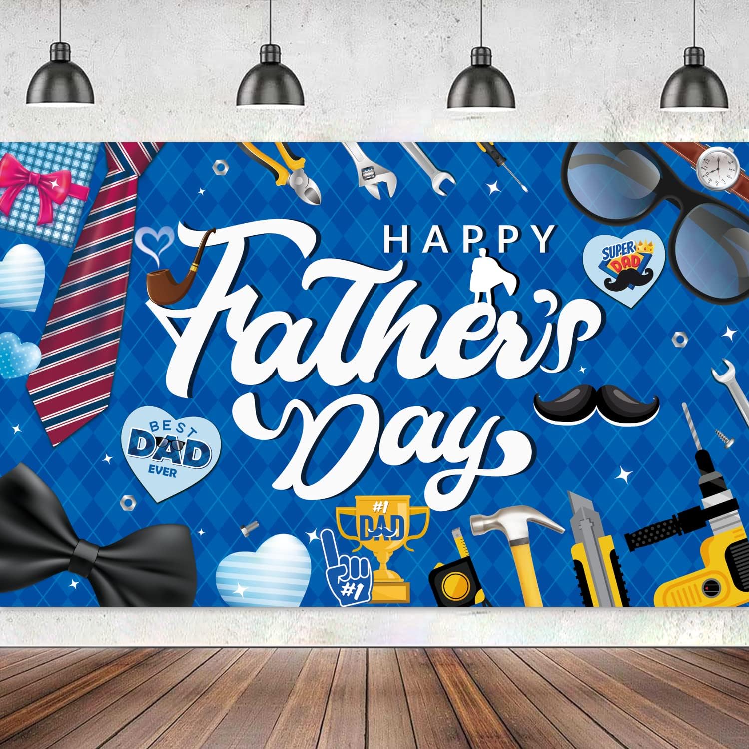 Amazon.com: Happy Fathers Day Backdrop, Large 71'' x 43'' Happy Fathers ...