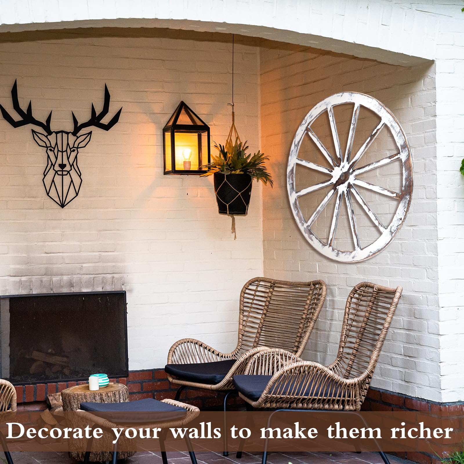 Snapklik.com : DaisyInner Wood Wagon Wheel Decorative Old Western Style ...