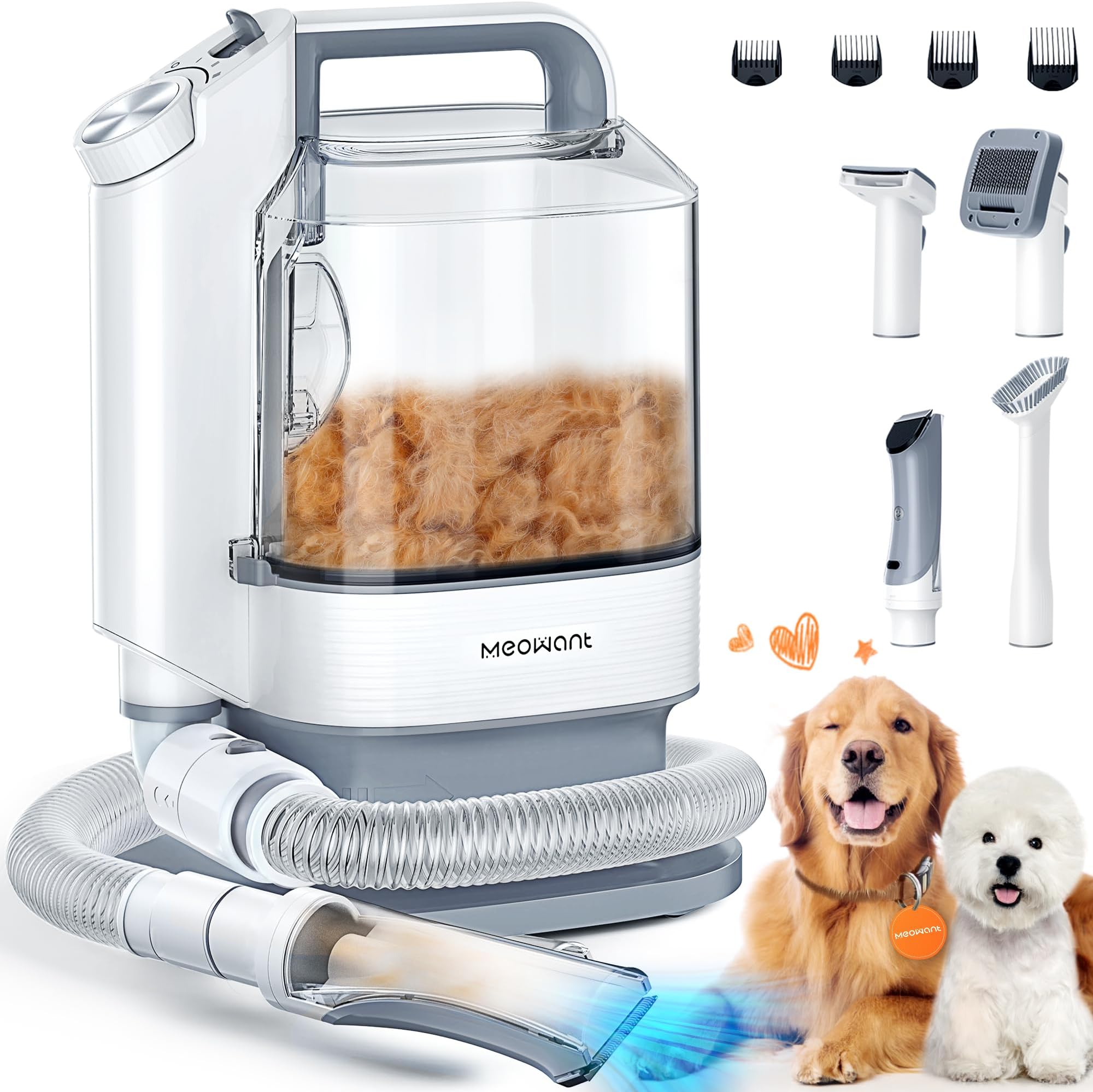 Amazon.com: lvittyPet Dog Grooming Vacuum, 7 IN 1 Dog Grooming Kit, Dog ...