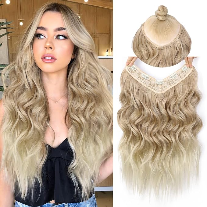 Amazon.com : NANNAN Clips in Hair Extensions with 5 Clips Long Wavy U ...
