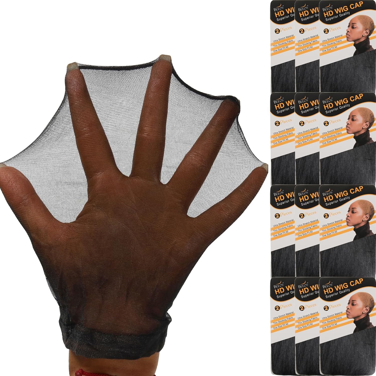 Amazon.com: BEEOS Black SKINLIKE HD Wig Cap, 24 Pieces Invisible and ...