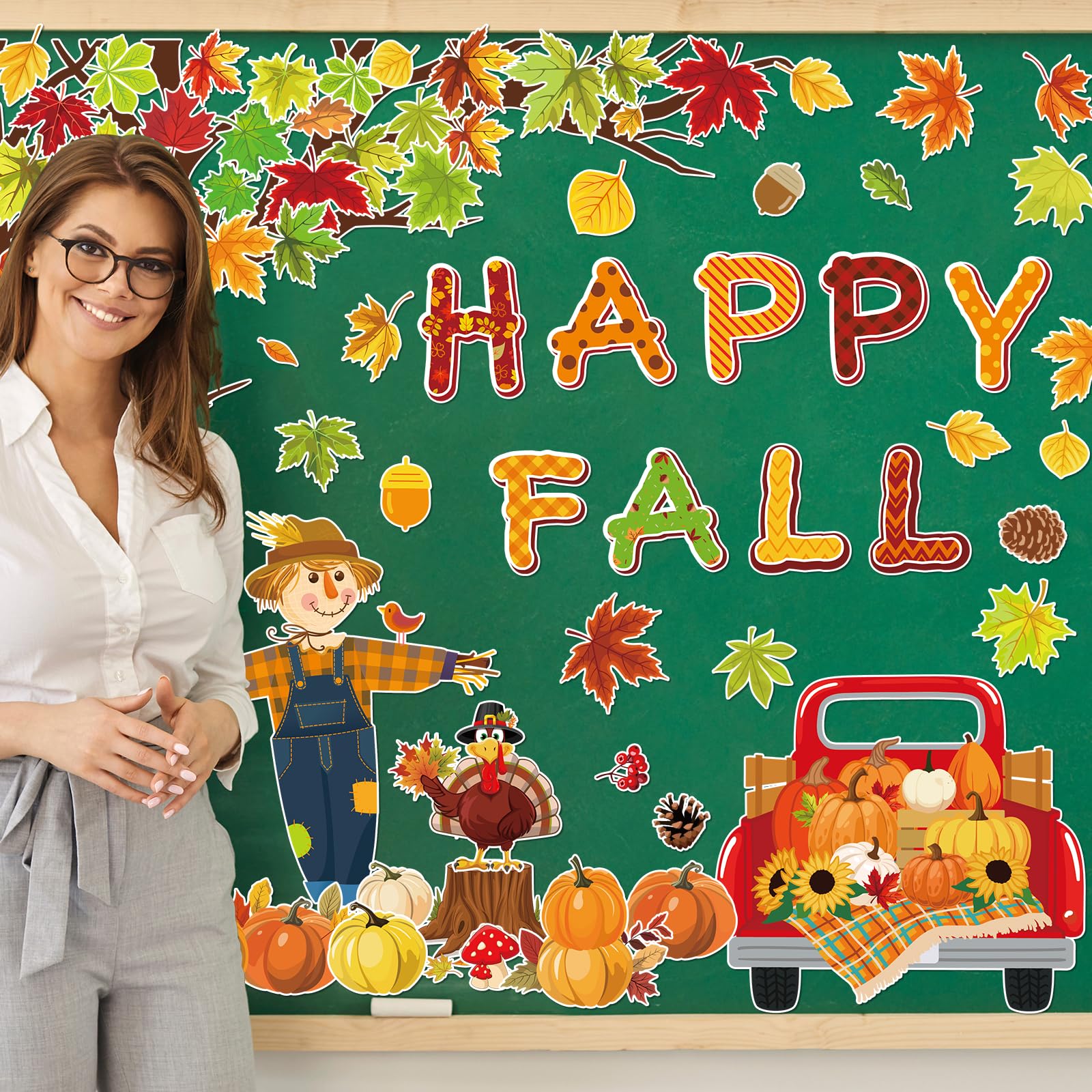 Autumn Decorations 80 Piece Autumn Tree Set - Fall Classroom Decor With ...