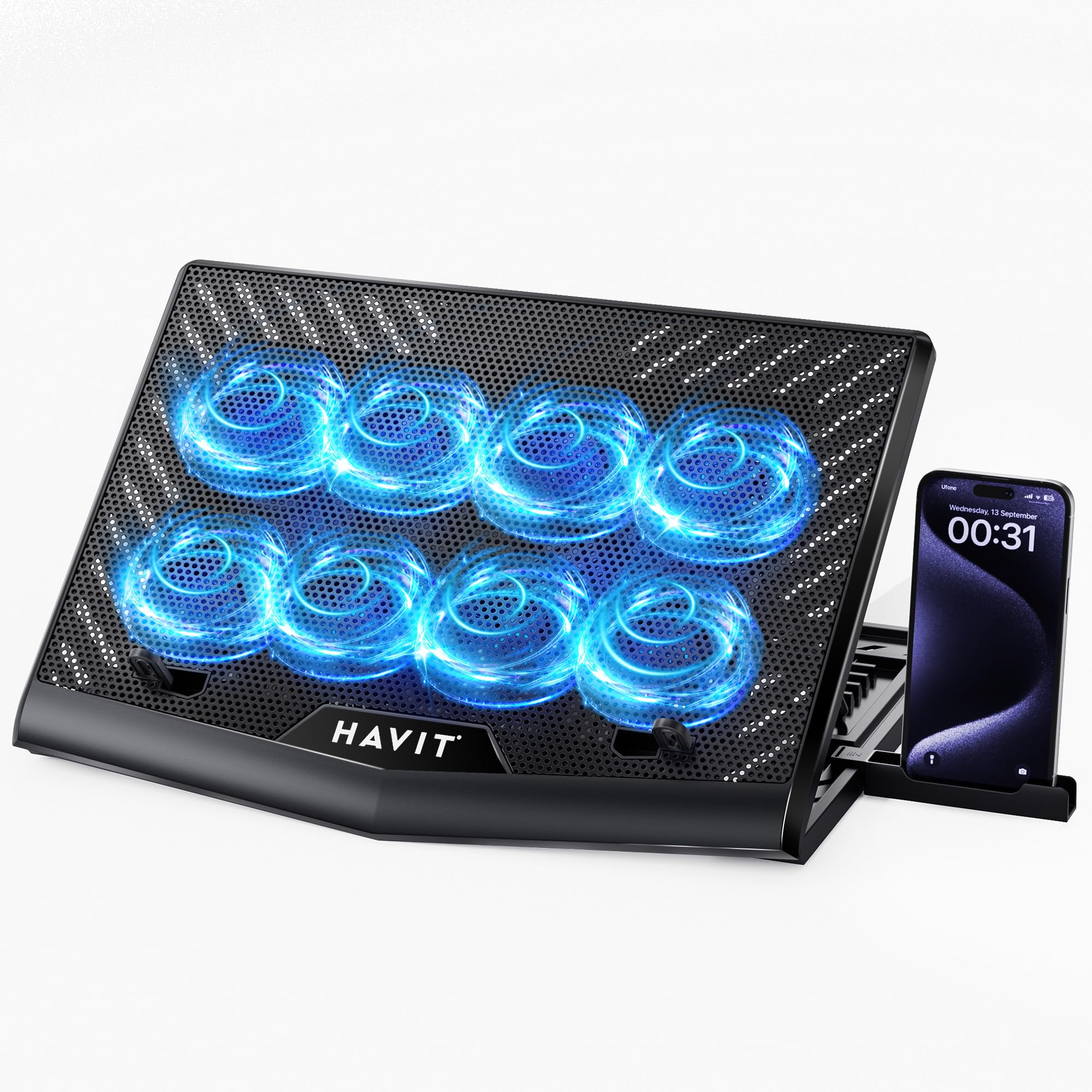 Amazon.com: HAVIT Laptop Cooling Pad with 8 Cooling Fans, Laptop Cooler ...