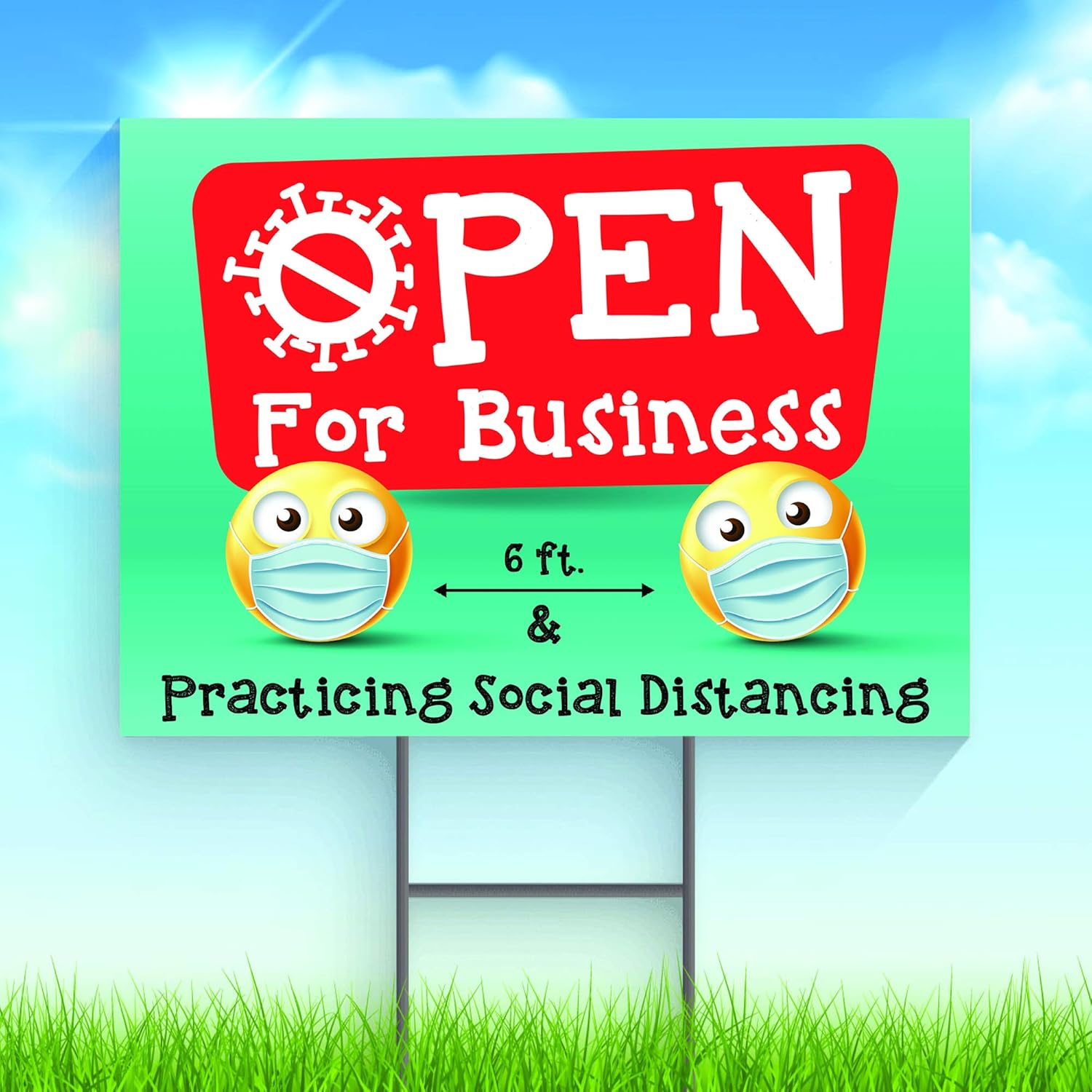 Amazon.com: Open for Business and Practicing Social Distancing Display ...