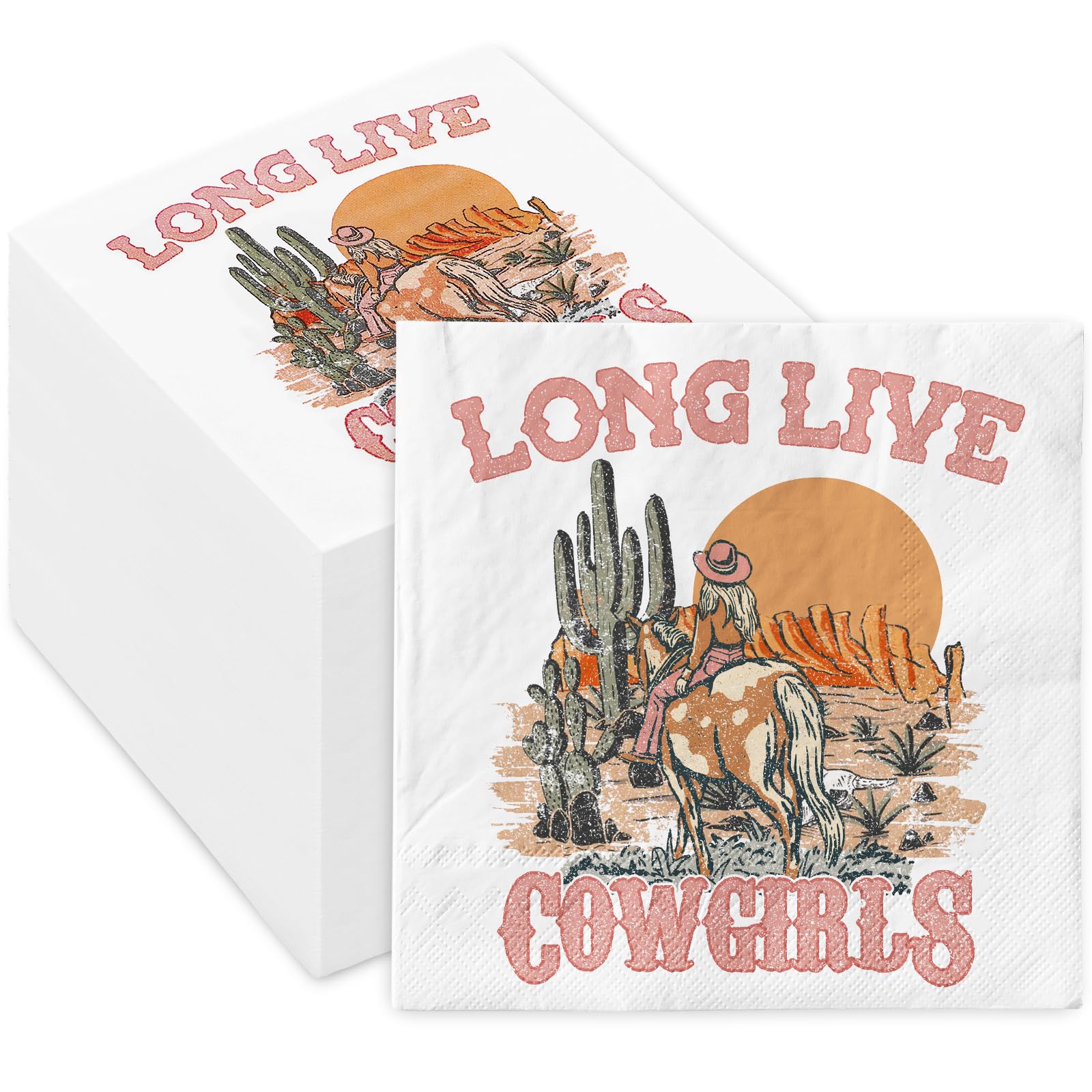 Amazon.com: Generic AnyDesign 100Pcs Western Cowgirls Paper Napkins ...