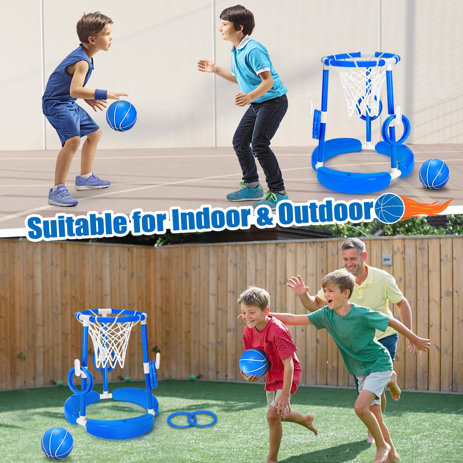 Snapklik.com : Pool Basketball Hoop, 2-in-1 Poolside Floating Pool ...