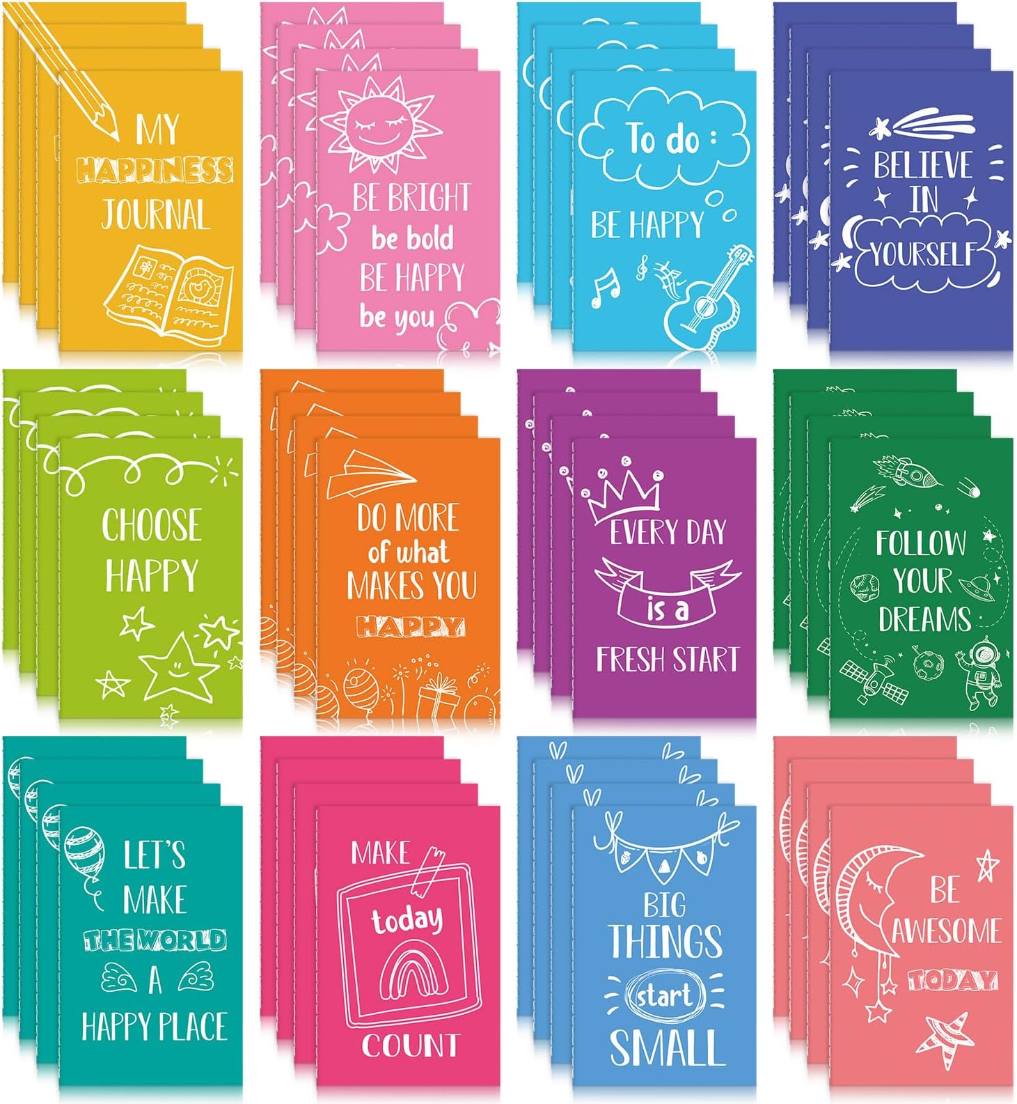 Amazon.com : Zonon Mini Colorful Notebooks, Funny Motivational Journals ...