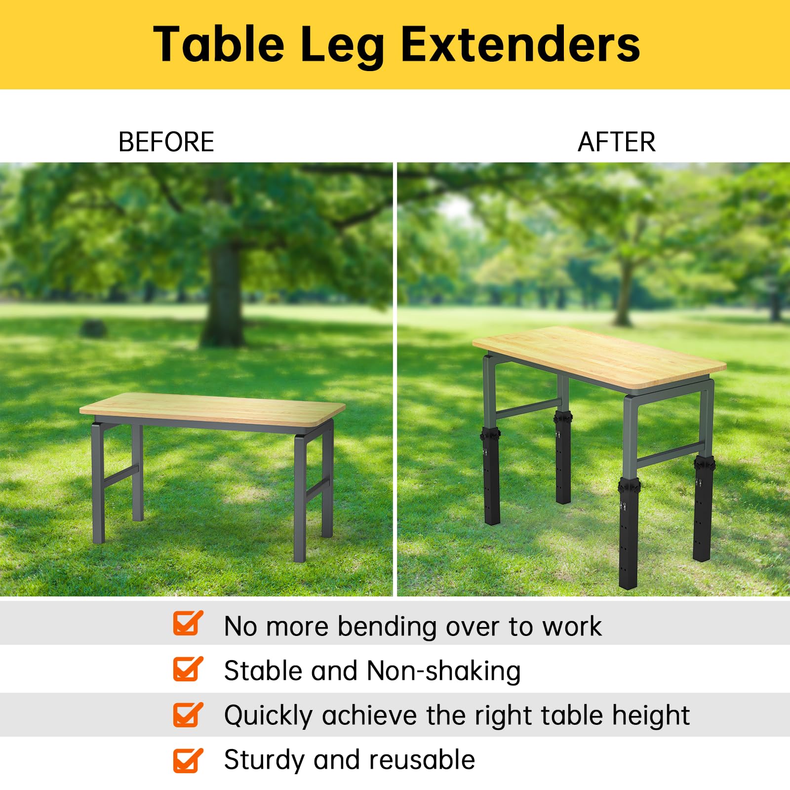 Standing Desk Risers Lift Your Table Folding Table Risers - Easy No ...