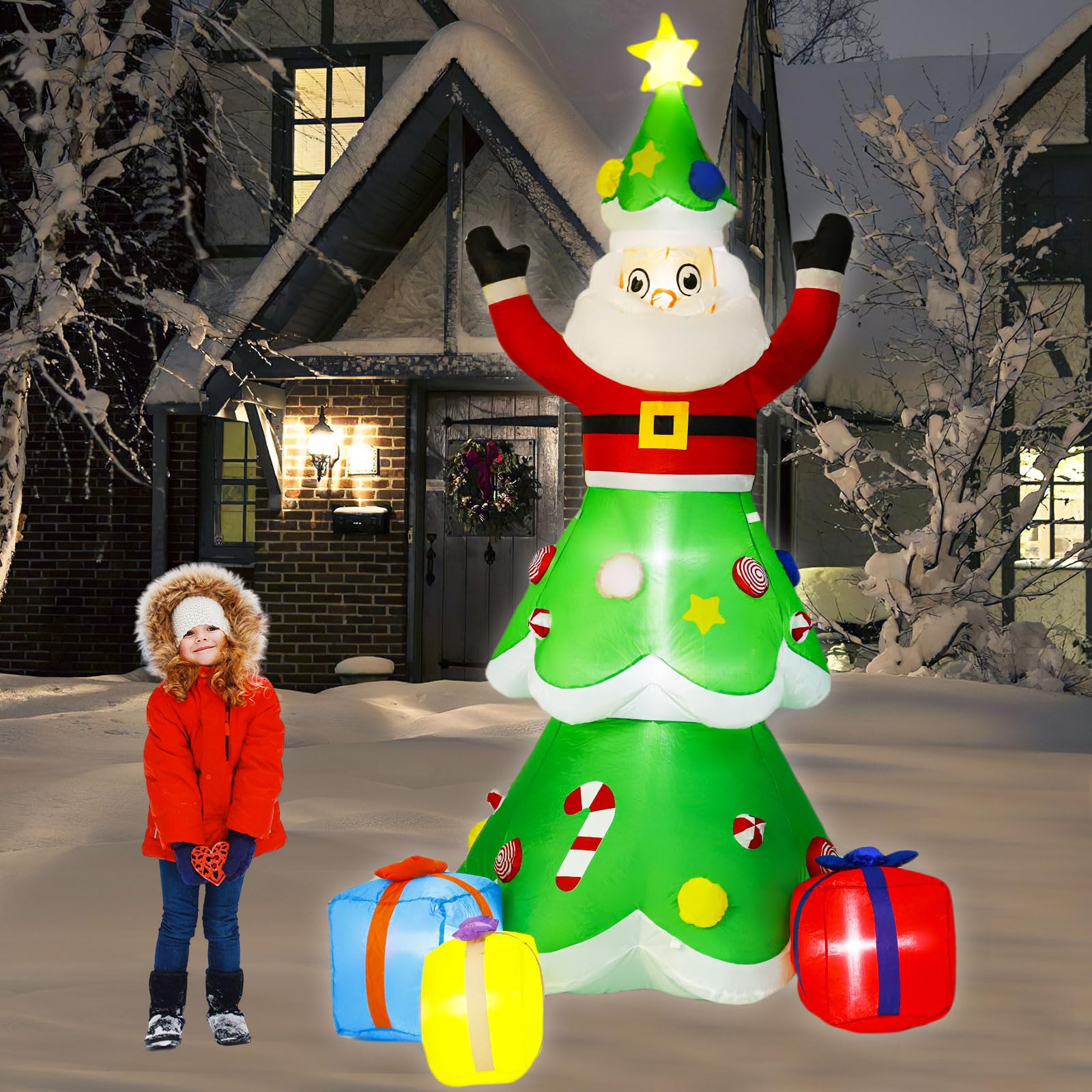 Amazon.com: 7FT Christmas Inflatable Santa Claus Outdoor Decorations ...