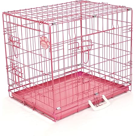 Pink Dog Puppy Metal Cage 30 : Amazon.co.uk: Pet Supplies