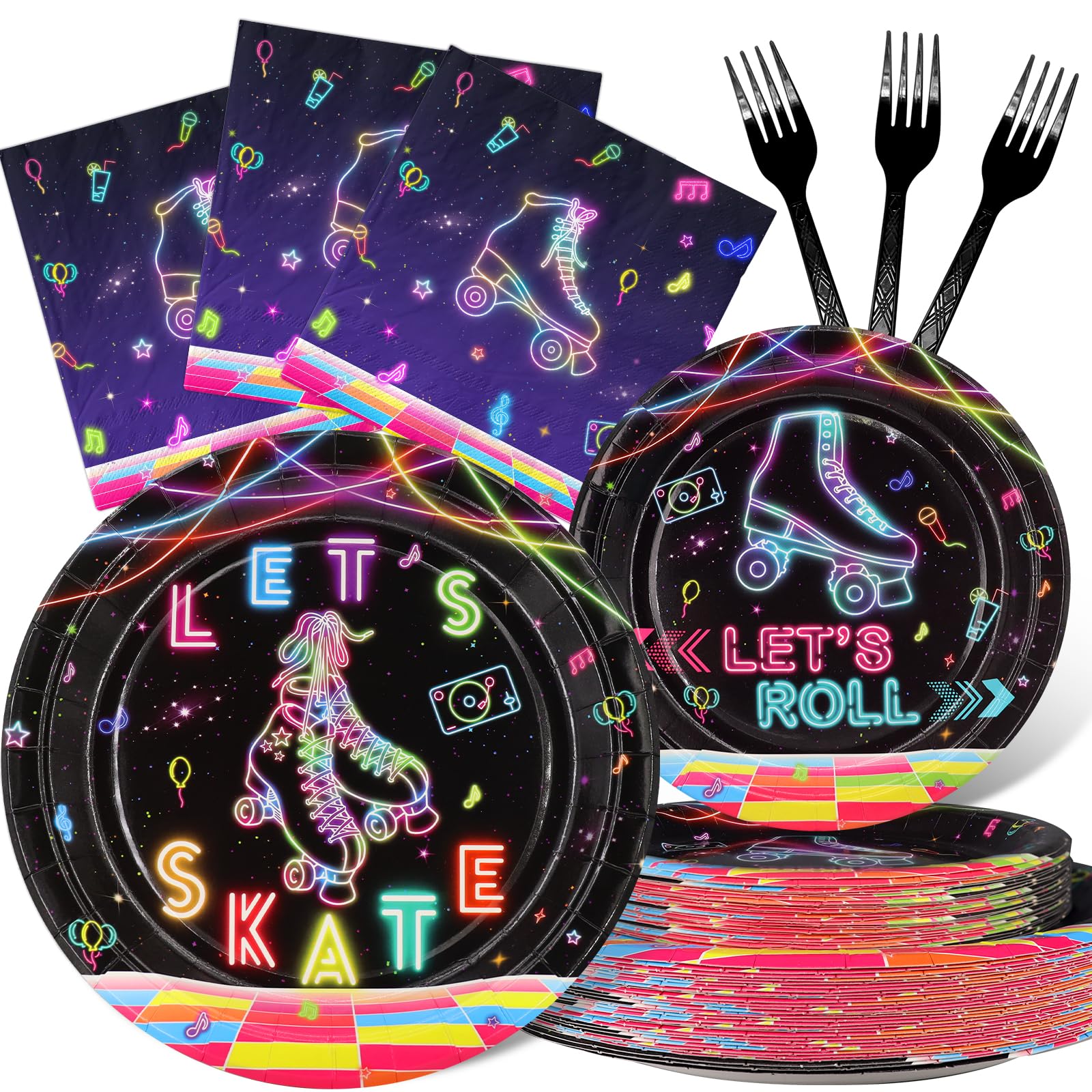 Amazon.com: Roller Skating Party Decorations Set - Fun Roller Skating ...