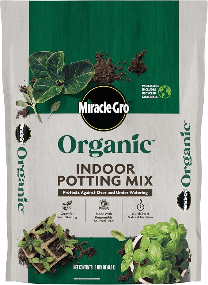 Amazon.com : Miracle-GRO Organic Indoor Potting Mix, Protects Against ...