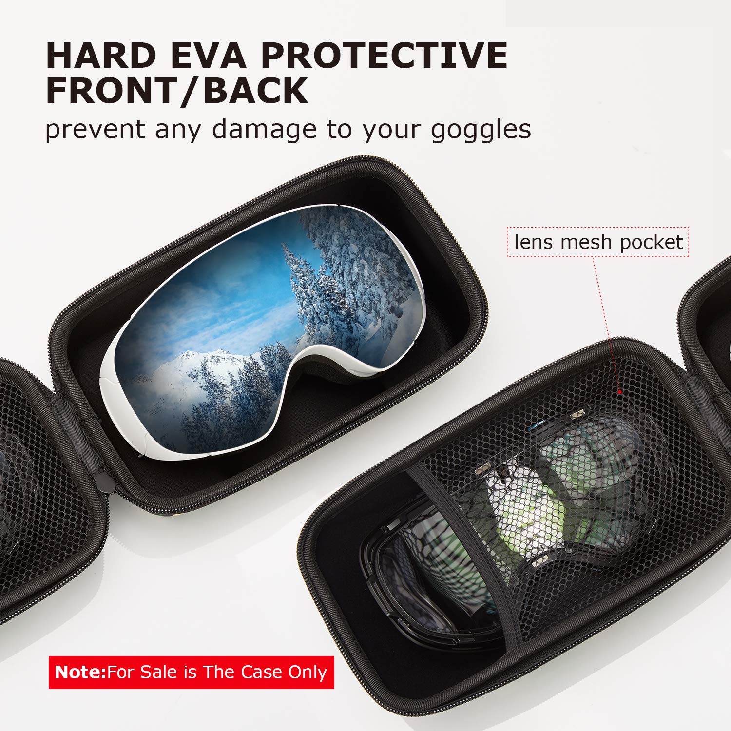 Snapklik.com : Rigid EVA Ski Goggle Case Fit All Shapes And Size Ski ...
