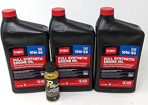 Amazon.com: Toro 144-1029 SAE 10W-50 Synthetic Engine Oil (3-Quarts ...