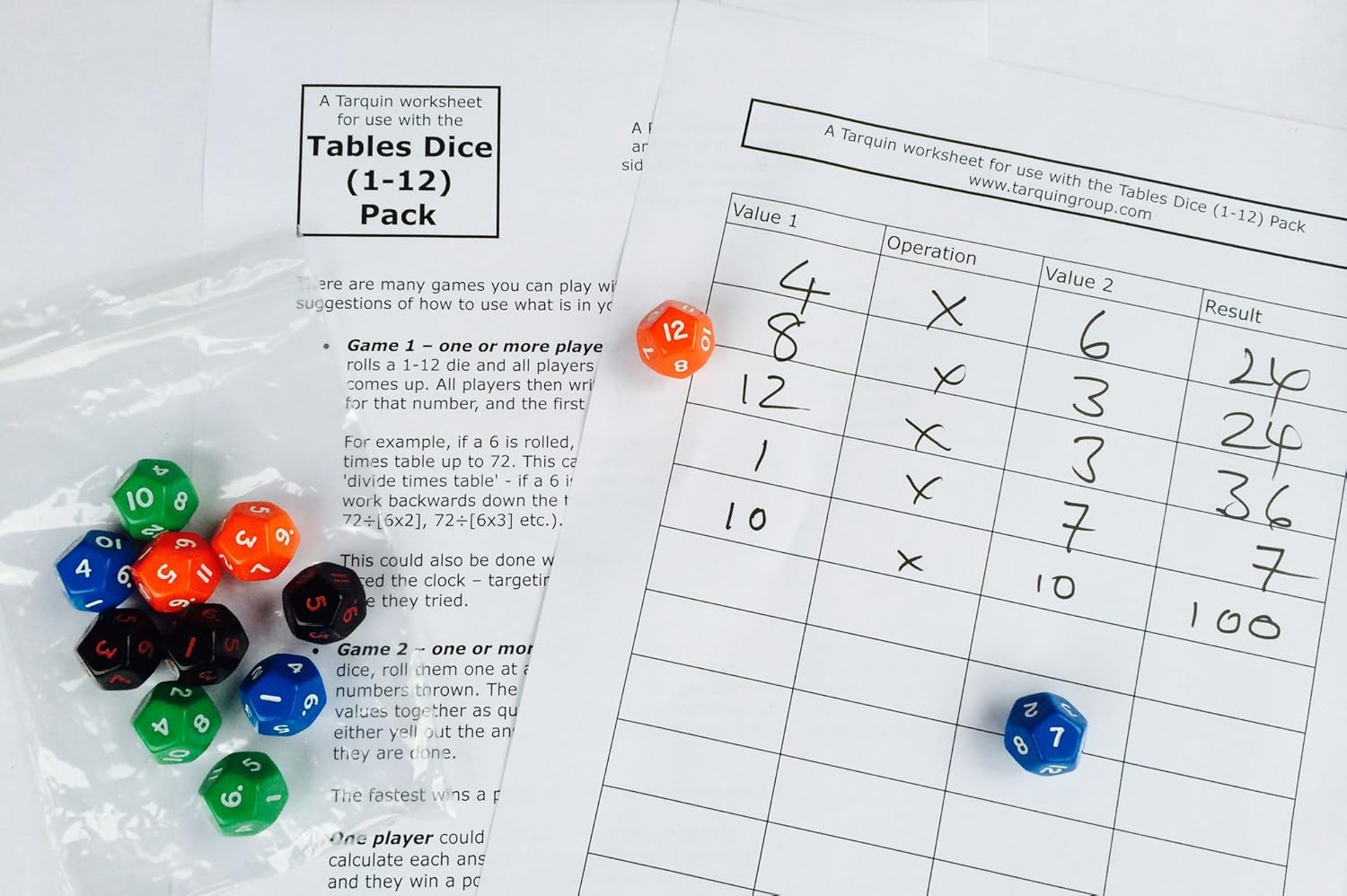Multiplication Tables Dice Pack (up to 12 Times Tables) : Amazon.co.uk ...