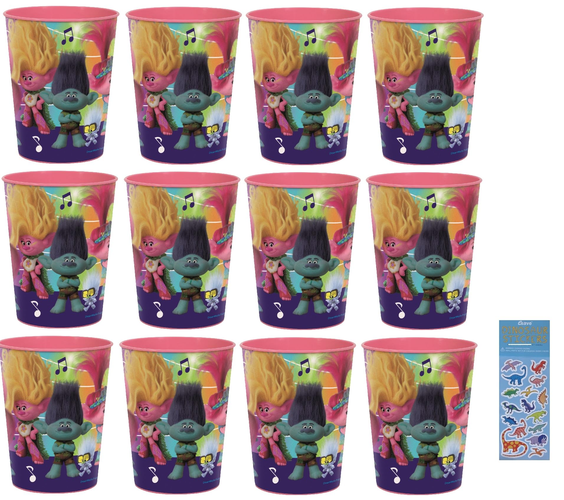 Amazon.com: Unique Trolls Birthday Party Supplies Bundle includes 12 ...