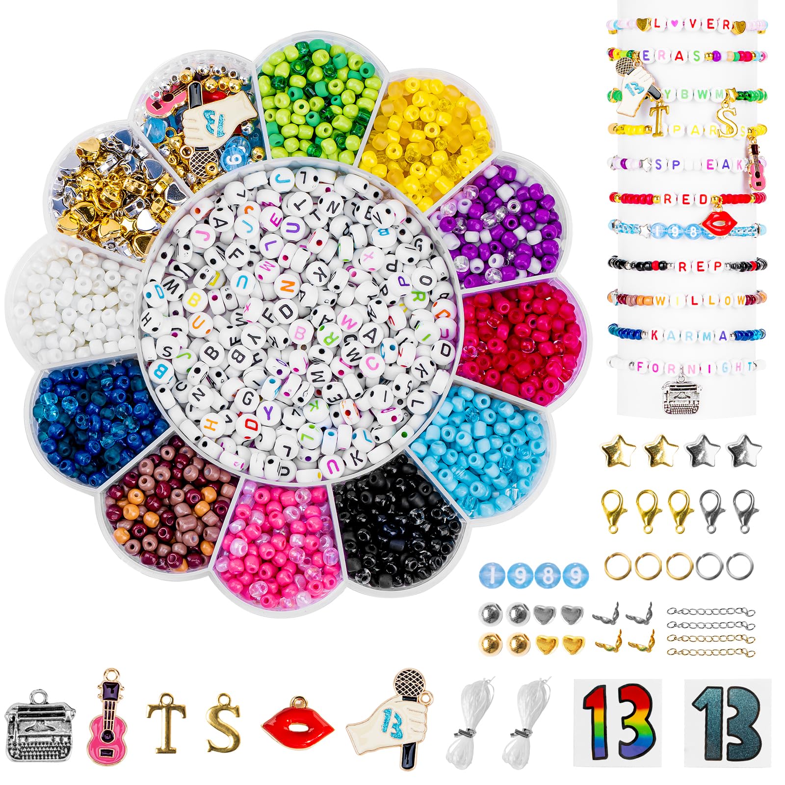 Zenmag 30 Colors Glass Seed Beads for Friendship Bracelet Making Kit ...