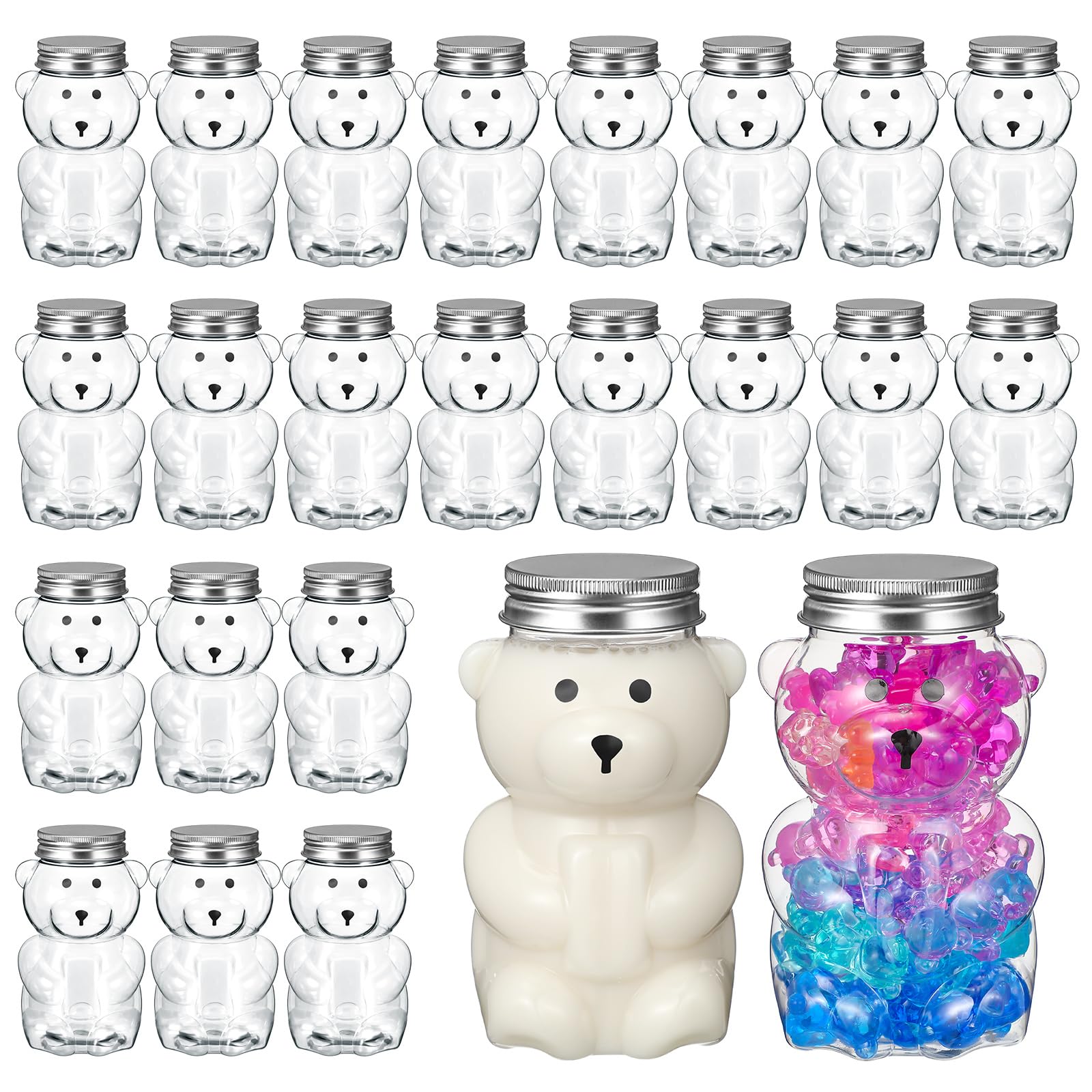 Snapklik.com : Mumufy 24 Pcs Bear Plastic Jar Empty Bear Bottle Large ...