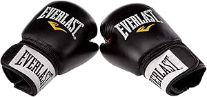 Everlast Ergo Foam Leather Training Boxing Gloves Black : Amazon.co.uk ...