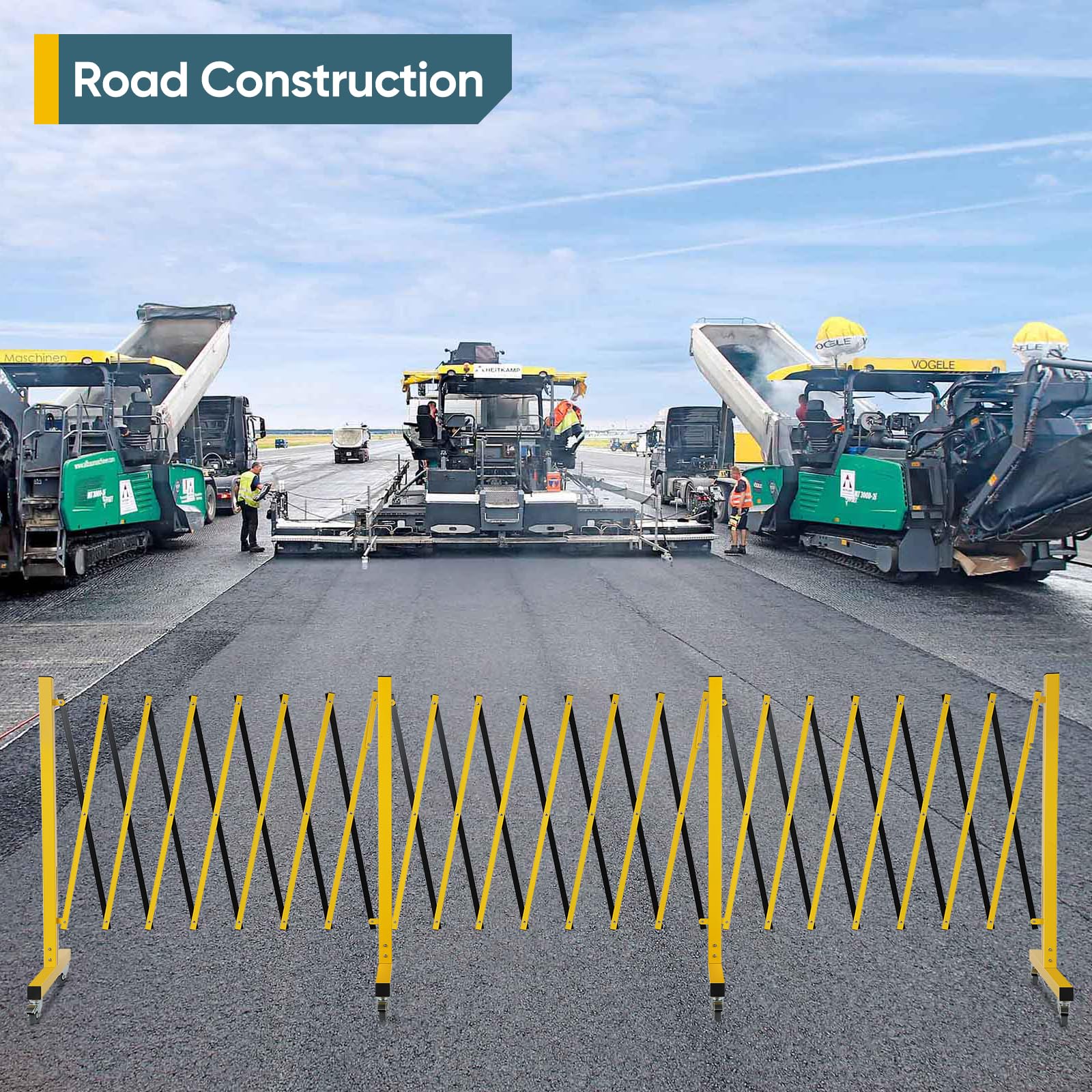 Snapklik.com : Industrial Expandable Metal Barricade, 16.4 Feet ...