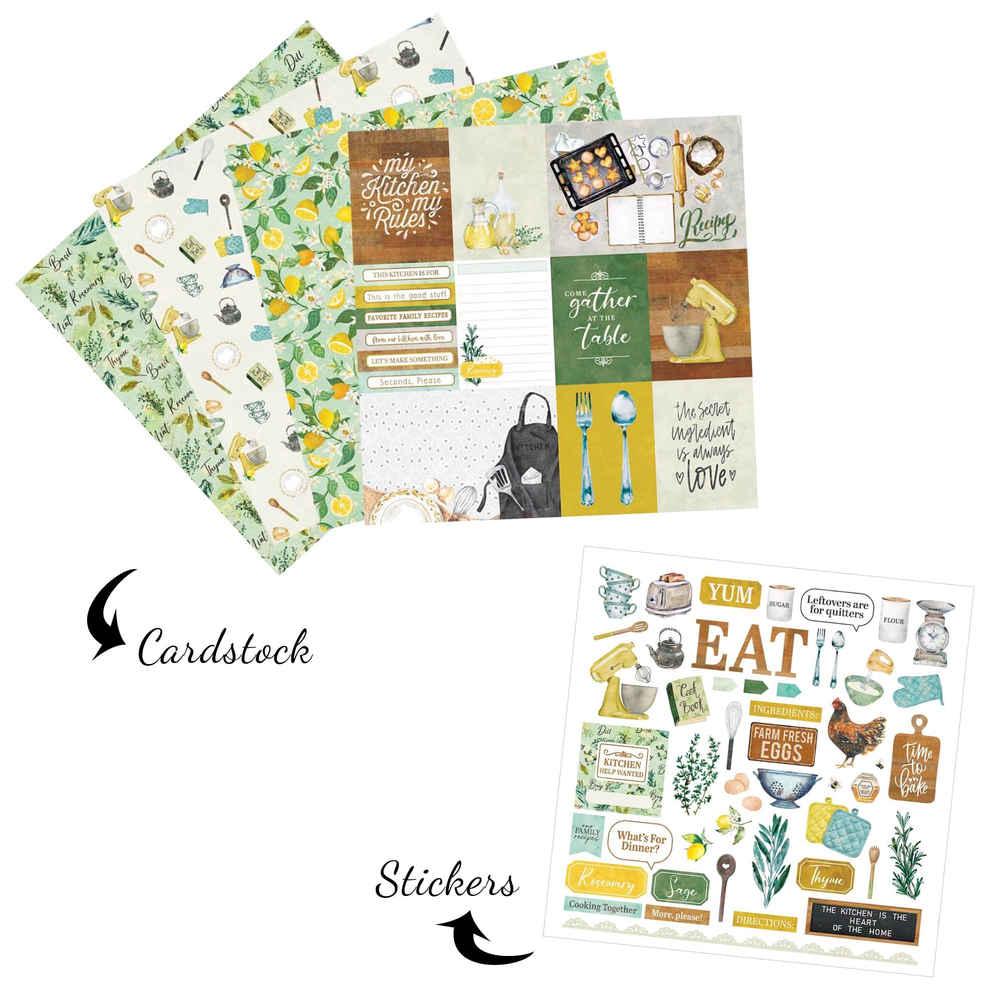 Snapklik.com : Kitchen Scrapbook Paper - Cooking Scrapbook Kit Cardstock