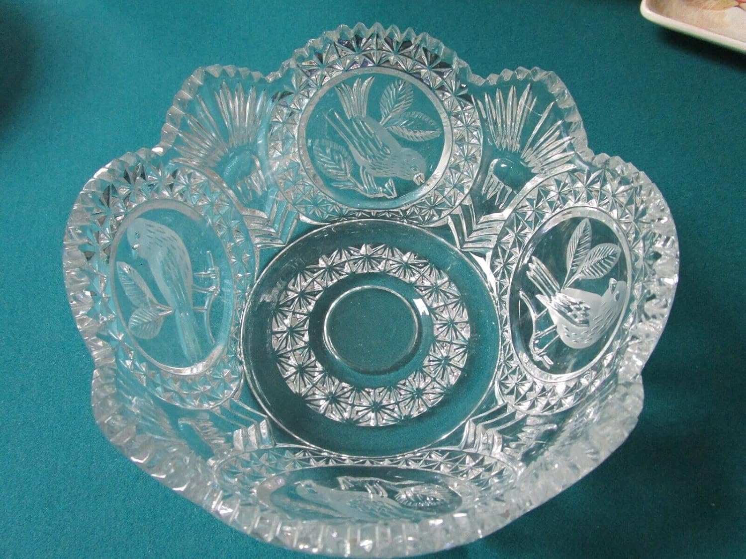 Amazon.com: ROUND Bowl CRYSTAL CUT The Byrdes Collection by HOFBAUER ...