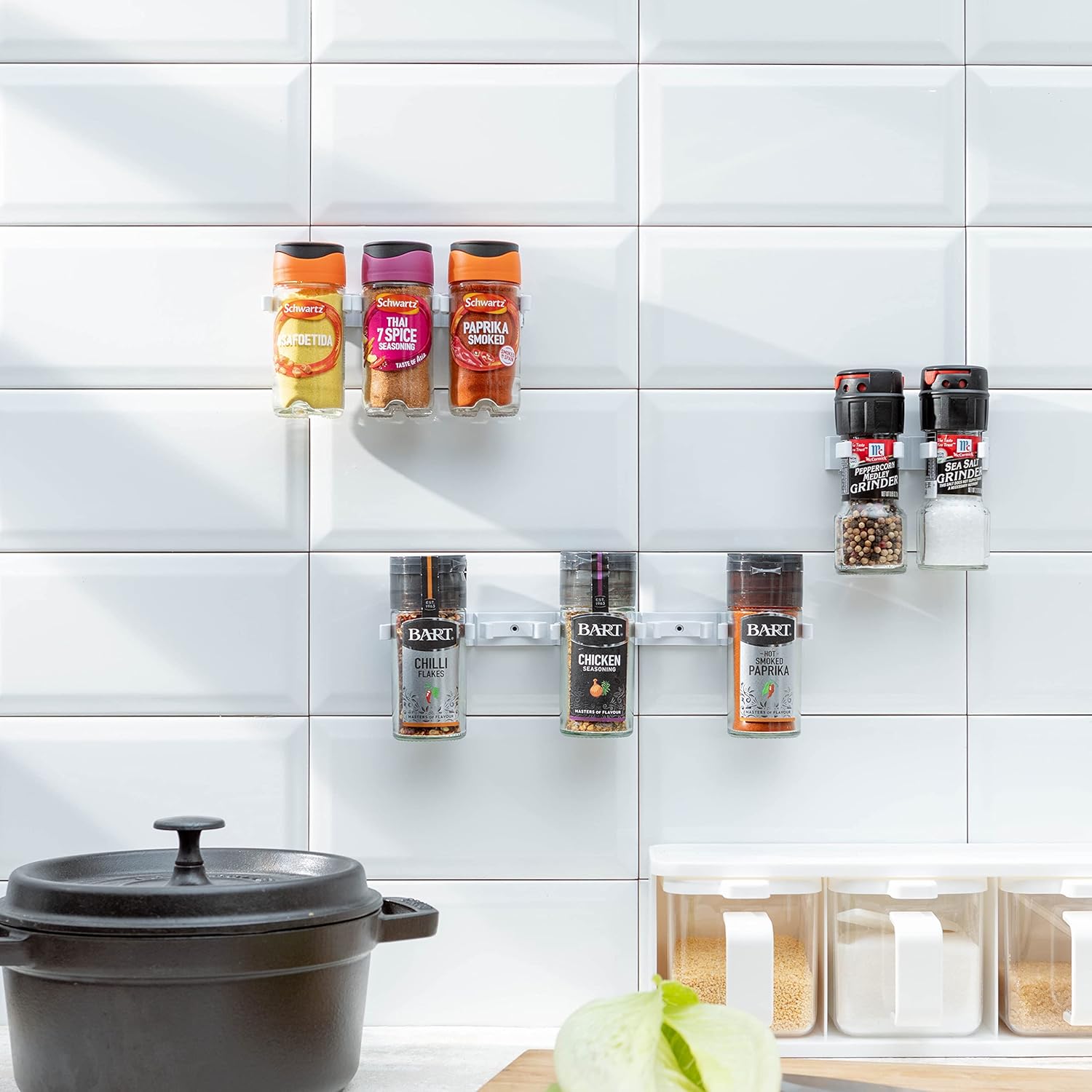 Menerva 30 SPICE JAR RACK SPICE JAR GRIPPER CUPBOARD HOLDER DOOR ...