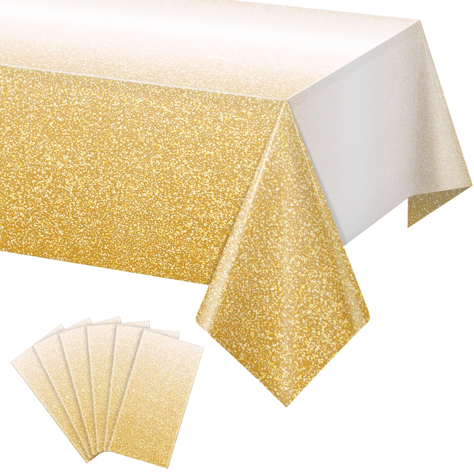Amazon.com: 6 Pack Ombre Gold Plastic Tablecloth for Parties, Gradient ...