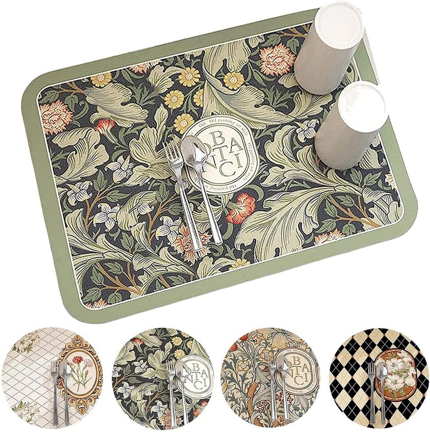 Amazon.com: Fantasy Style Draining Mat, Absorbent Dish Drying Mat ...