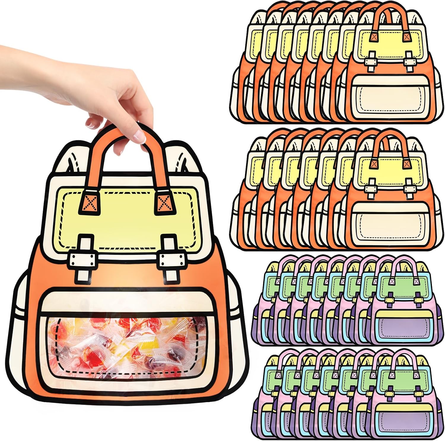 Amazon.com: Cecnamt 30 Pcs Plastic Cute Goodie Bags For Kids Bulk ...