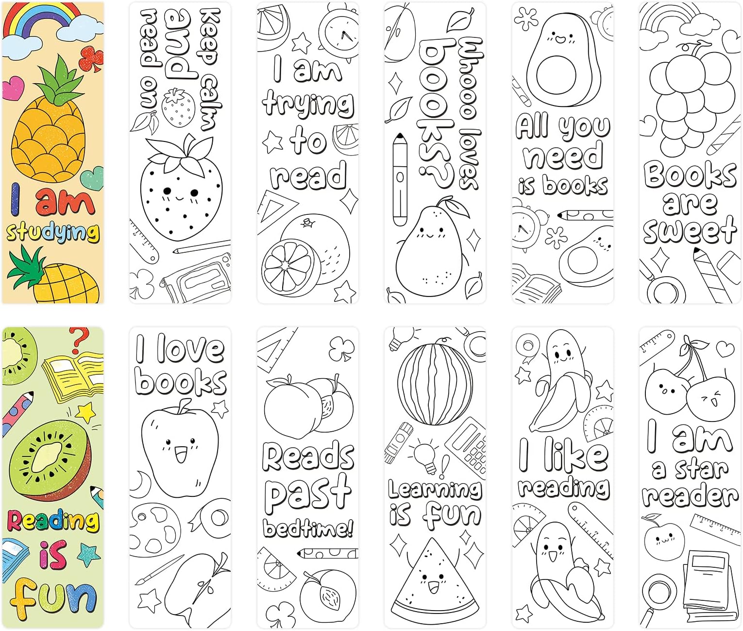 Amazon.com: 120 PCS Color Your Dream Career Bookmarks for Kids/Teens ...