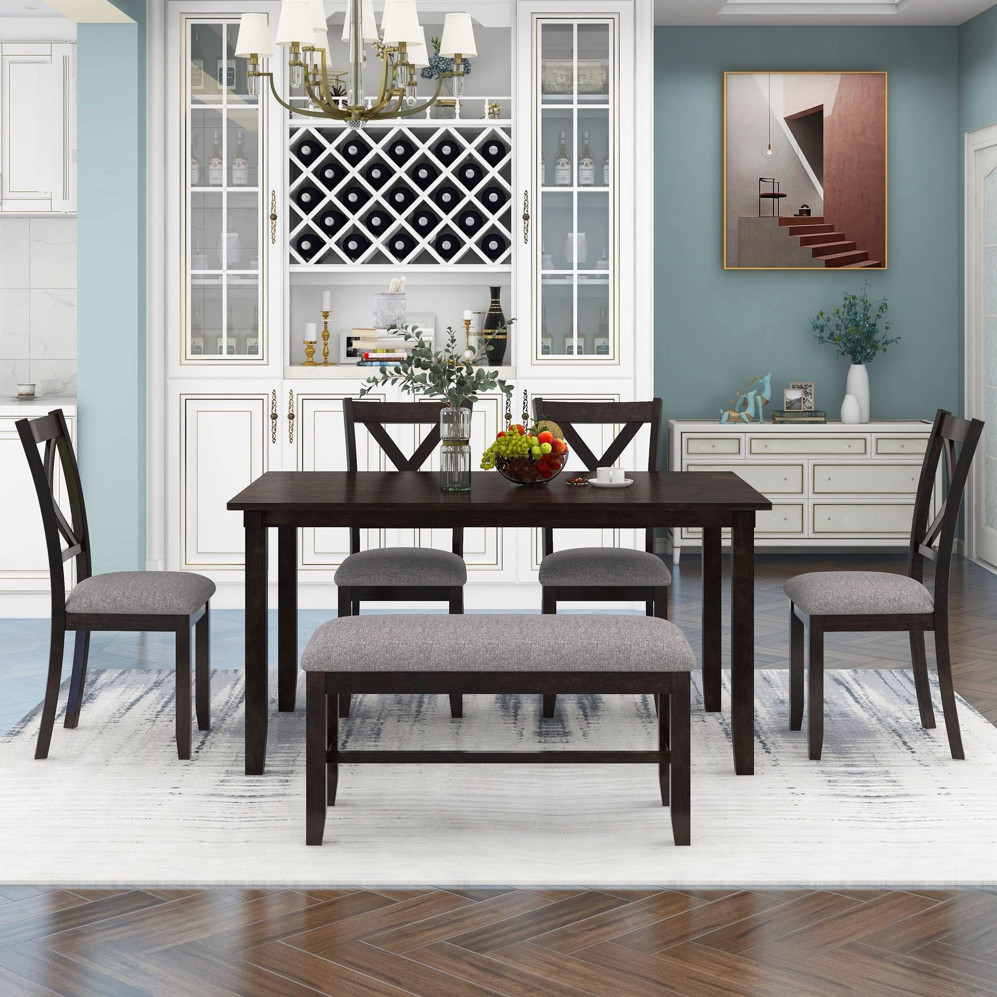 Amazon.com - Powell Company Jane Grey 6 Piece Dining Set - Table ...