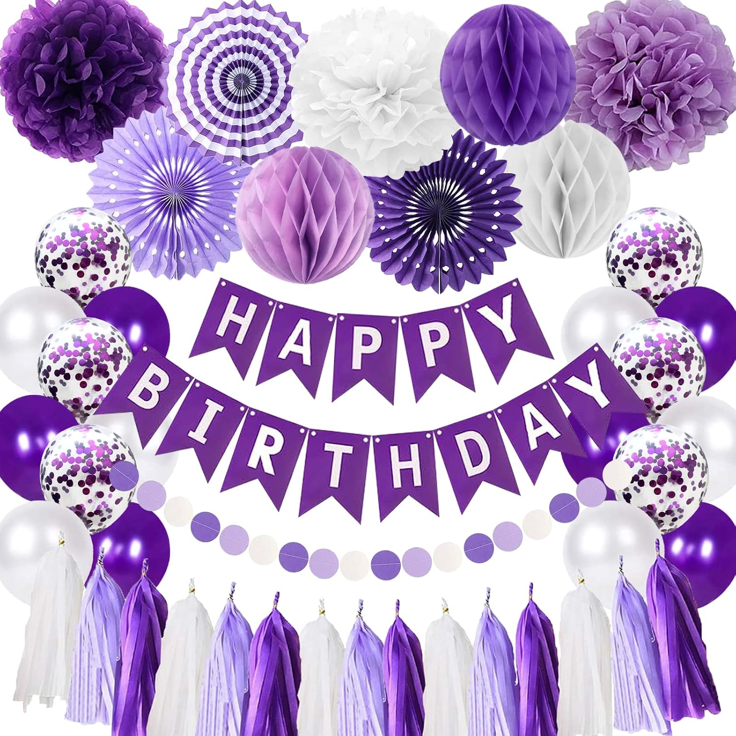 Amazon.com: Happy Birthday Decorations, Happy Birthday Banner, Hanging ...