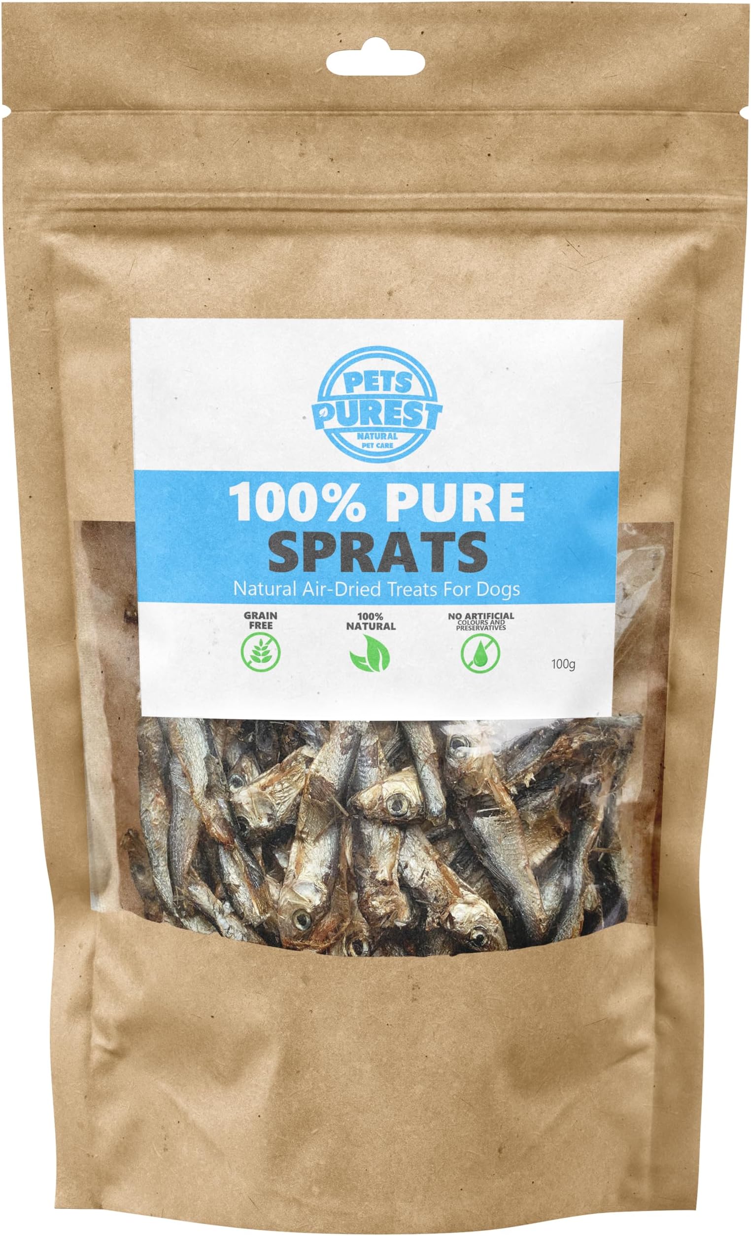 Pets Purest Sprats Dog Treats & Cat Snack - 100% Natural Air-Dried Fish ...