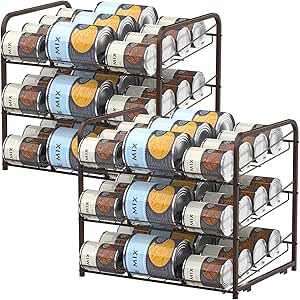 UOMIO 2 Pack Stackable Can Rack for 72 Cans of Cokes 3 Tier Canned ...
