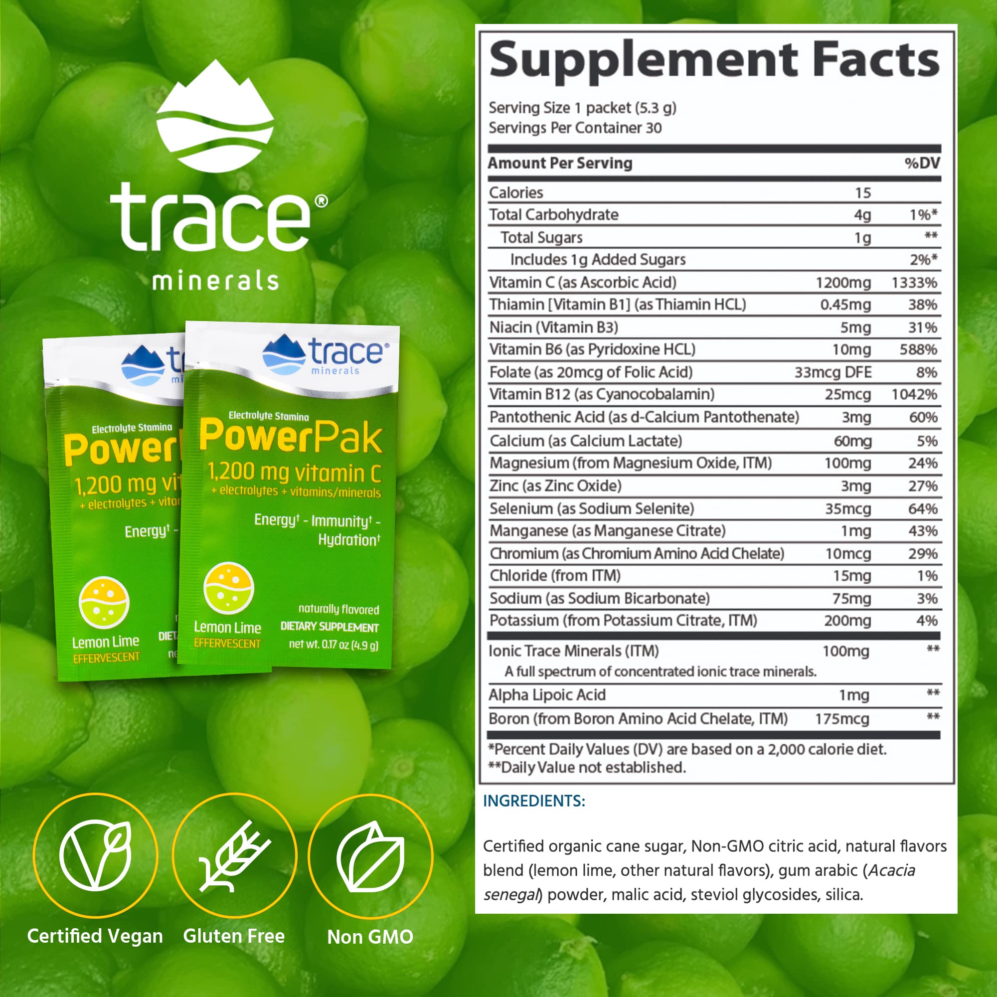 Snapklik.com : Trace Minerals Power Pak Electrolyte Powder Packets 1200 ...