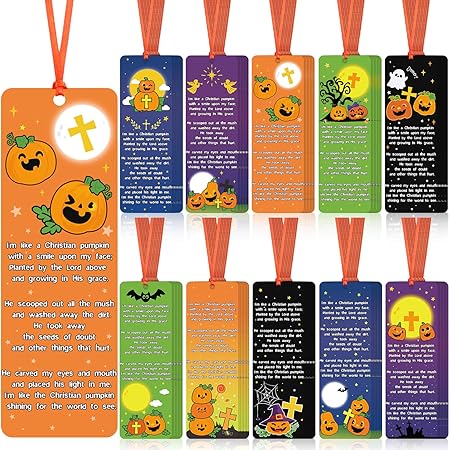 Amazon.com: Tenceur 500 Pcs Pumpkin Prayer Bookmarks for Kids Bulk ...