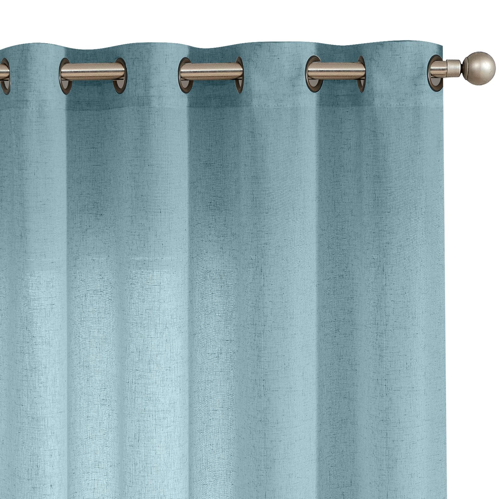 Amazon.com: jinchan Linen Curtains, Light Filtering Window Drapes with ...