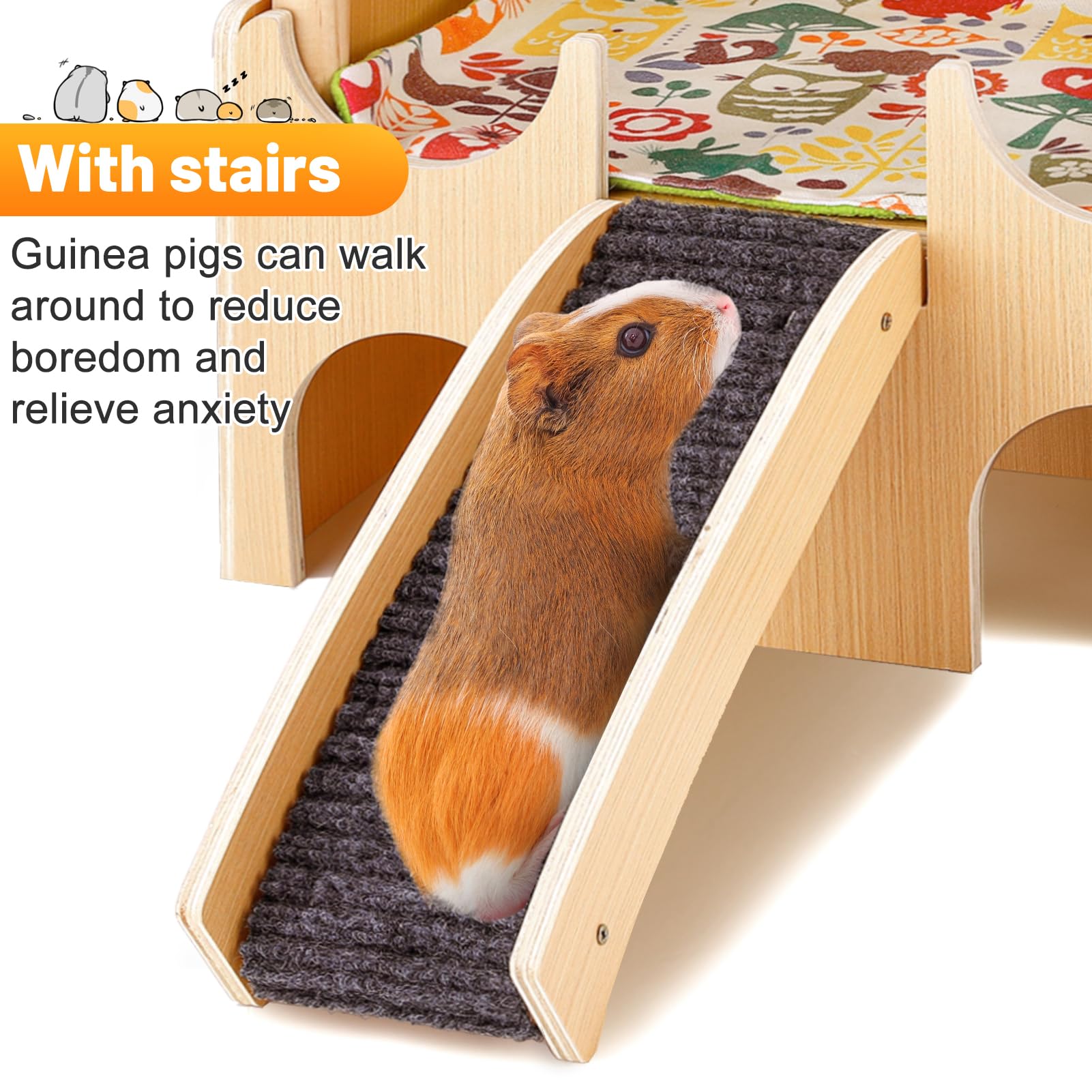 Snapklik.com : Large Wooden Guinea Pig Hideout - 2 Tierd Sturdy Guinea ...