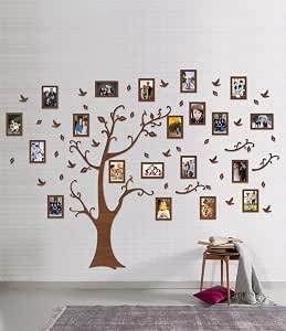 Amazon.com: Family Tree Wooden Wall Art, Wall Decor, Include 20 Frame ...