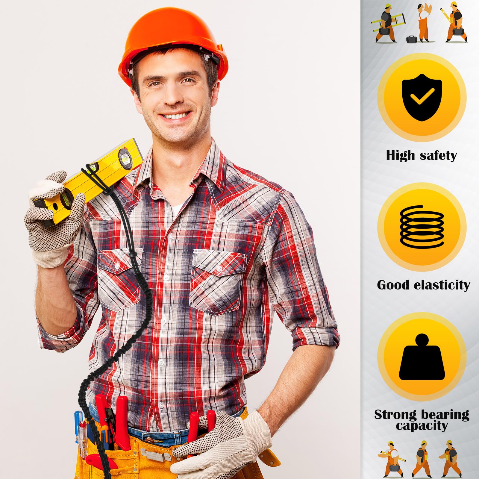 Snapklik.com : LEIFIDE 32 Pcs Tool Lanyard Standard Length Safety Tool ...